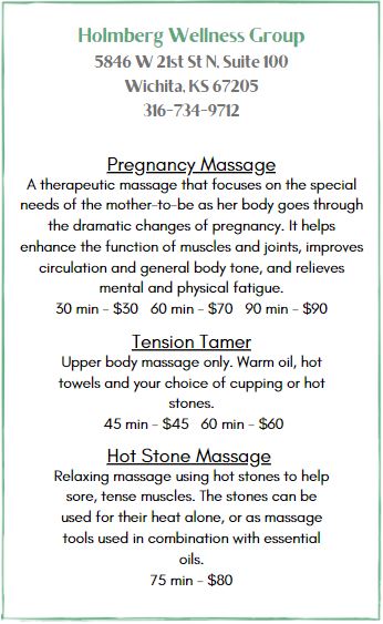 Massage Therapy Wichita KS | Holmberg Wellness Group