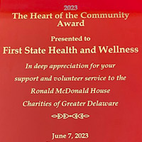 The Heart of the Community Award | First State Health & Wellness