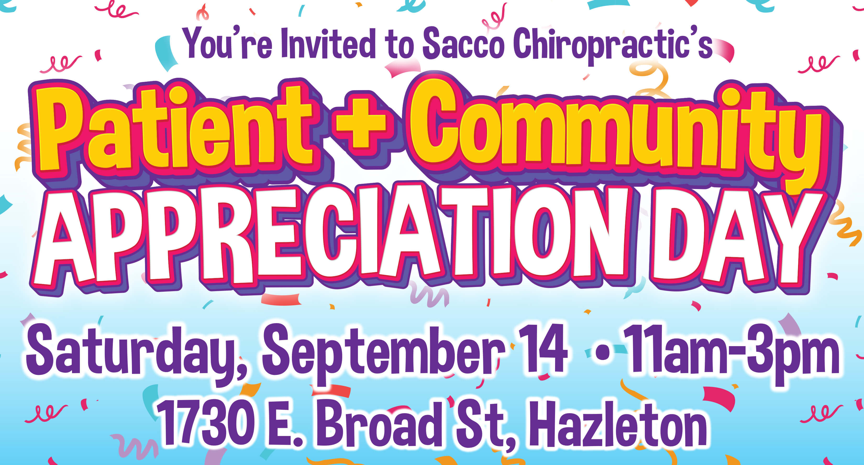 Patient & Community Appreciation Day | Sacco Chiropractic